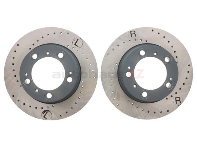 Sebro Cross Drilled 98635240104, 275817C Disc Brake Rotor; Rear - Porsche