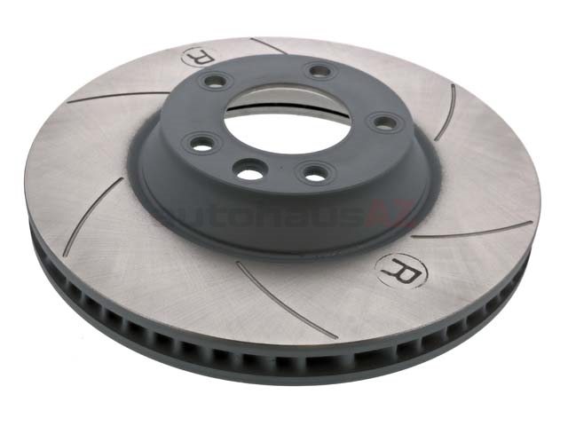 Sebro Slotted & Coated 95535140251, 909350C Disc Brake Rotor; Front ...