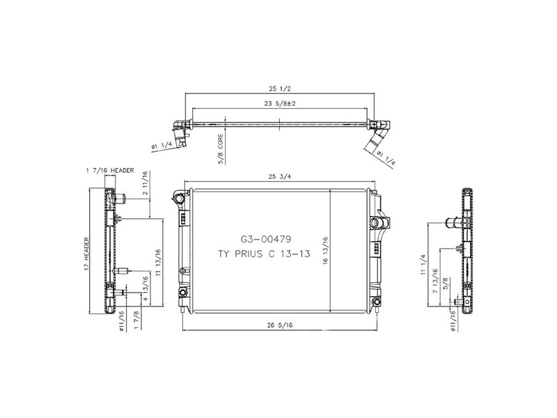 TYC 13319 Radiator Assembly; Primary - Toyota | 1640021331 2219302 ...