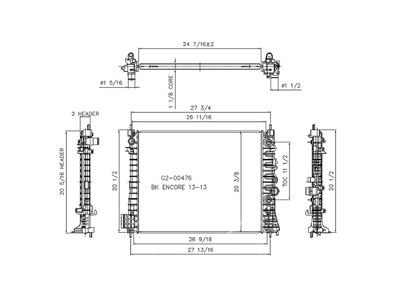 TYC 13361 Radiator Assembly - Buick, Chevrolet | 2219326 8013361 ...