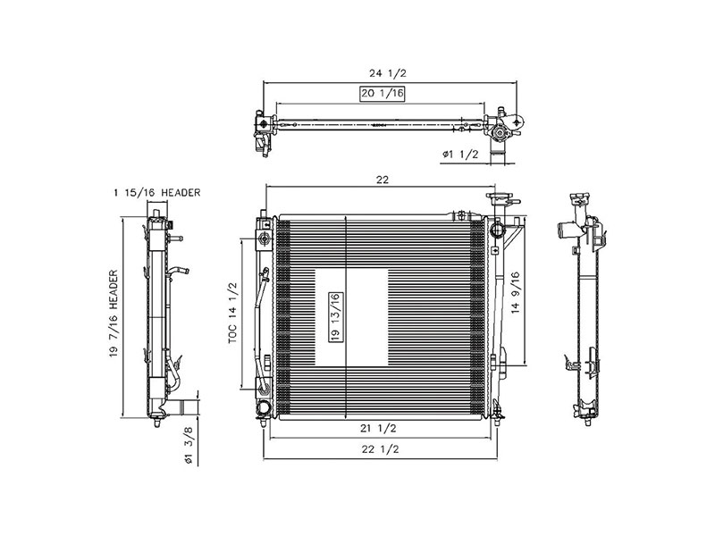TYC 13373 Radiator Assembly; Primary - Hyundai | 2219333 253102B950 ...