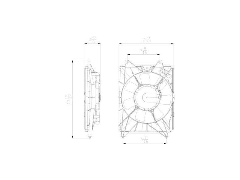 TYC 611350 Cooling Fan Assembly; Right - Acura, Honda | 19030RSJE01 ...