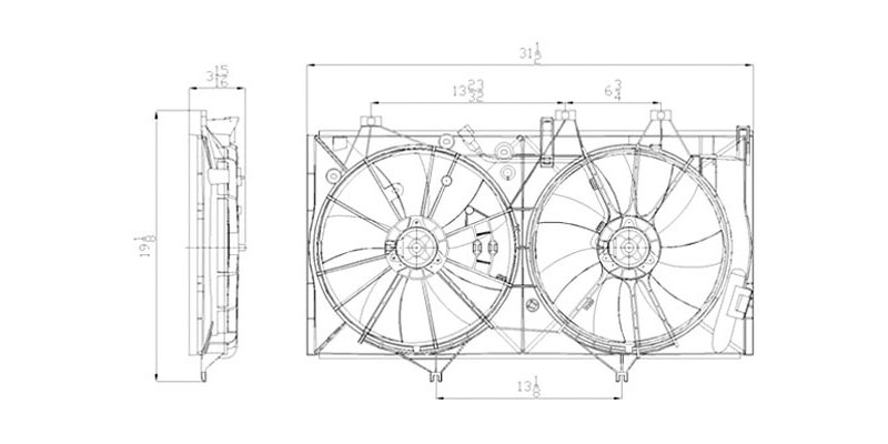 TYC 622760 Cooling Fan Assembly - Toyota | 163610V420 163610V430 ...