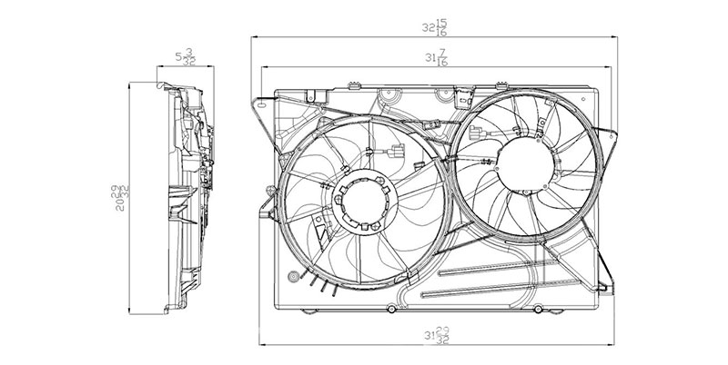TYC 622780 Cooling Fan Assembly - Ford, Lincoln | 621010 BA8Z8C607G ...