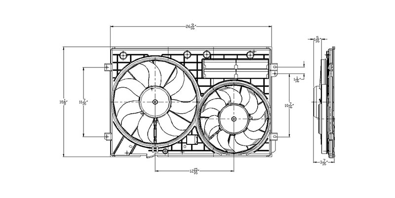 TYC 622830 Cooling Fan Assembly - VW | 1K0959455EA 1K0959455ET ...