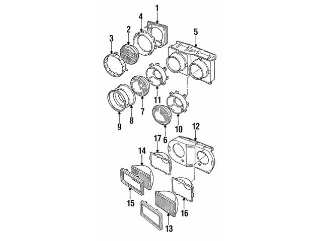 Genuine Volvo 1235142 Headlight Housing; Left - Volvo