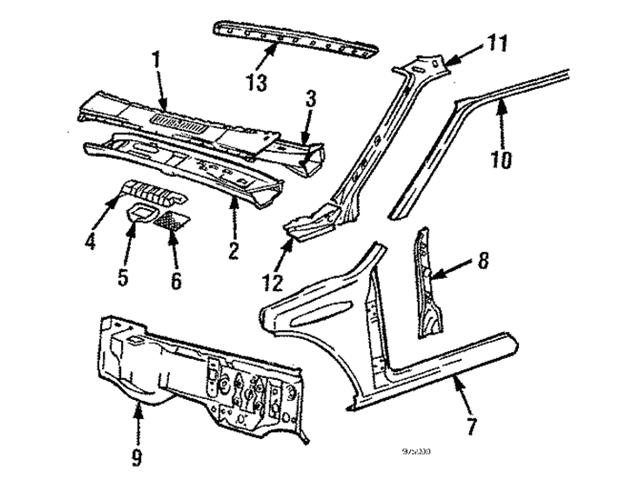 Genuine Volvo 1334096 Radiator Support Air Deflector - Volvo