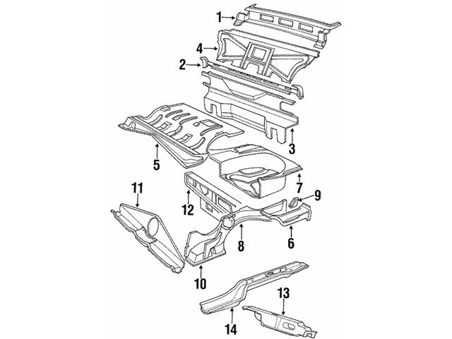 Genuine Volvo 1341110 Console Panel; Rear - Volvo