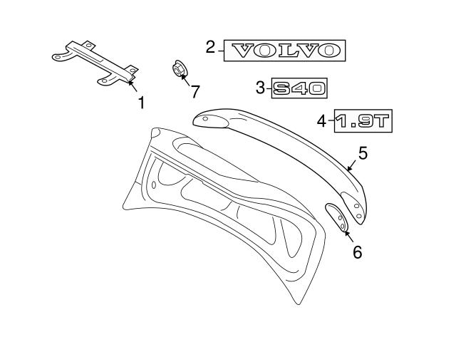 Genuine Volvo 30623838 Power Rear Spoiler Switch; Rear - Volvo