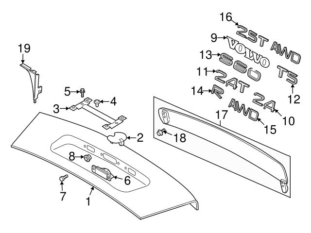 Genuine Volvo 30634364 Trunk Lid Handle - Volvo