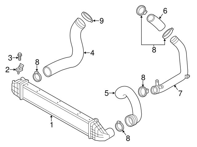 Genuine Volvo 30636785 Turbocharger Intercooler Pipe; Rear Right - Volvo