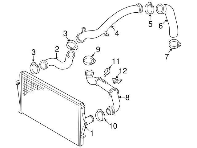 Genuine Volvo 30639345 Turbocharger Intercooler Pipe; Right, Upper - Volvo