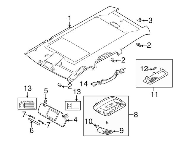 Genuine Volvo 30644036 Sun Visor Support; Left, Right - Volvo