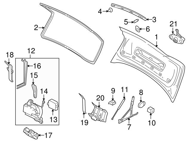 Genuine Volvo 30649439 Deck Lid Lift Support; Left, Right - Volvo