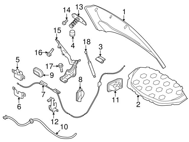 Genuine Volvo 30649516 Hood Lift Support; Left, Right - Volvo