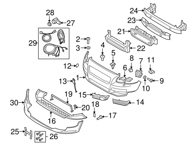 Genuine Volvo 30657204 Bumper Cover Bracket; Right - Volvo