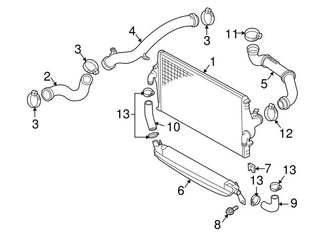 Genuine Volvo 30666126 Turbocharger Intercooler Pipe; Front - Volvo