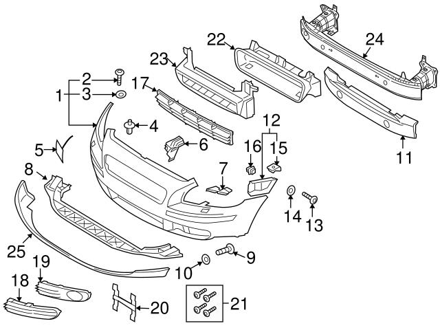 Genuine Volvo 30678481 Bumper Cover Bracket; Left, Front Left Upper - Volvo