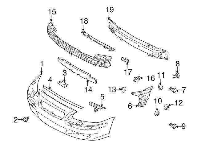 Genuine Volvo 30678725 Bumper Cover Bracket; Right - Volvo