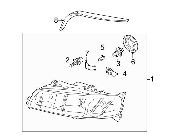 Genuine Volvo 30698823 Headlight Assembly; Left - Volvo