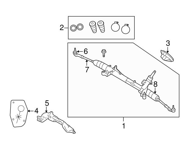 Genuine Volvo 30723085 Rack & Pinion Boot Kit; Left, Right - Volvo