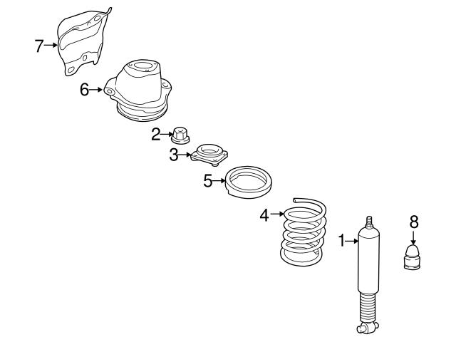 Genuine Volvo 30736623 Shock Absorber; Left, Right, Rear - Volvo ...