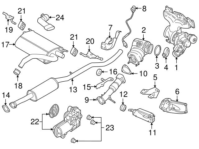 Genuine Volvo 30738976 Exhaust Muffler Clamp; Left Front, Right Front ...