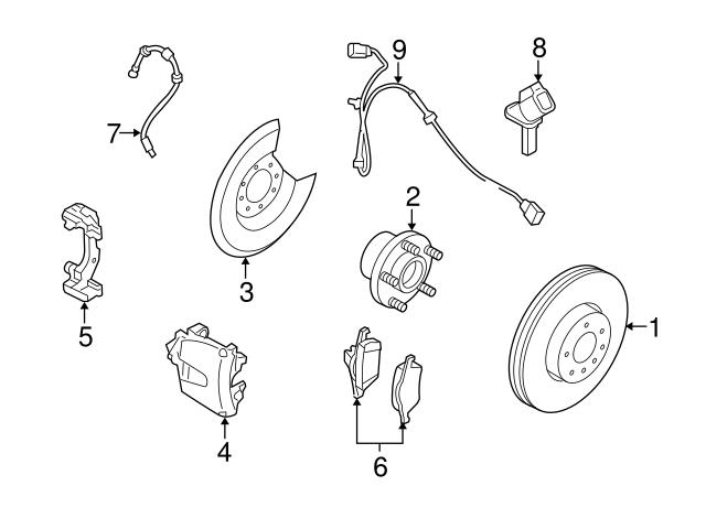 Genuine Volvo 30742029 Brake Pad Set; Front - Volvo