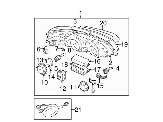 Genuine Volvo 30744702 Headlight Wiring Harness; Right, Left - Volvo ...