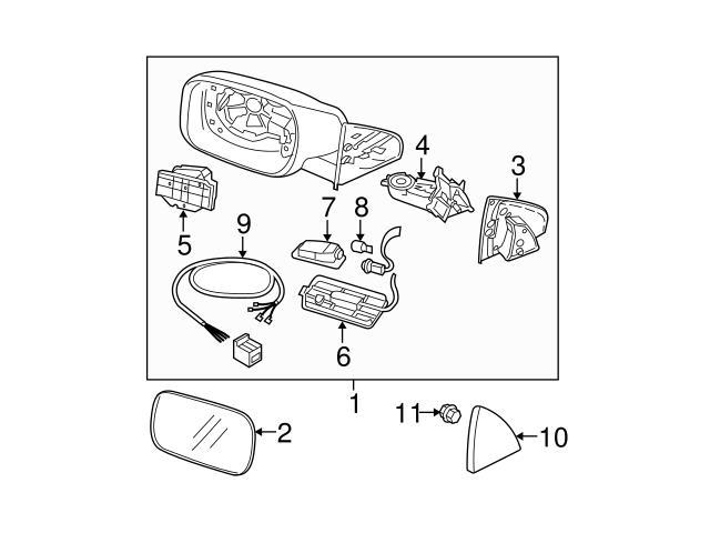 Genuine Volvo 30745192 Door Mirror; Left - Volvo