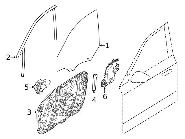 Genuine Volvo 30747092 Window Regulator; Front Right - Volvo