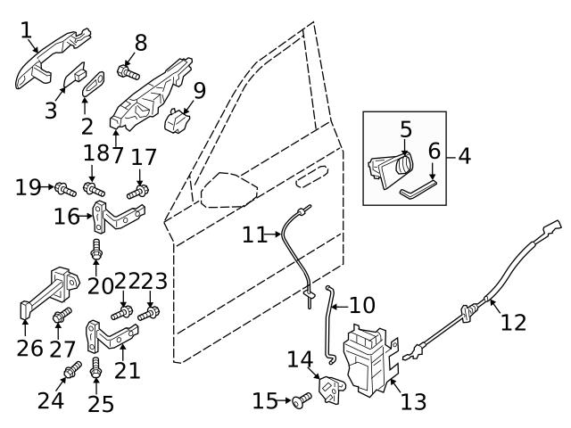 Genuine Volvo 30747095 Exterior Door Handle Base; Left - Volvo