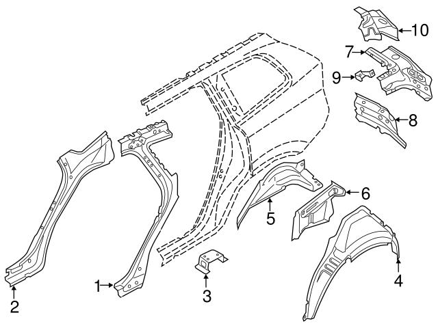 Genuine Volvo 30747199 Quarter Panel Extension; Left - Volvo