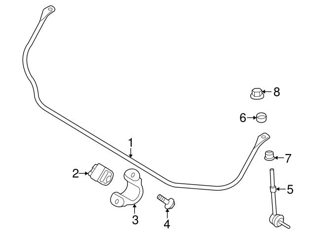 Genuine Volvo 30748927 Stabilizer/Sway Bar Bushing; Rear Left or Right ...