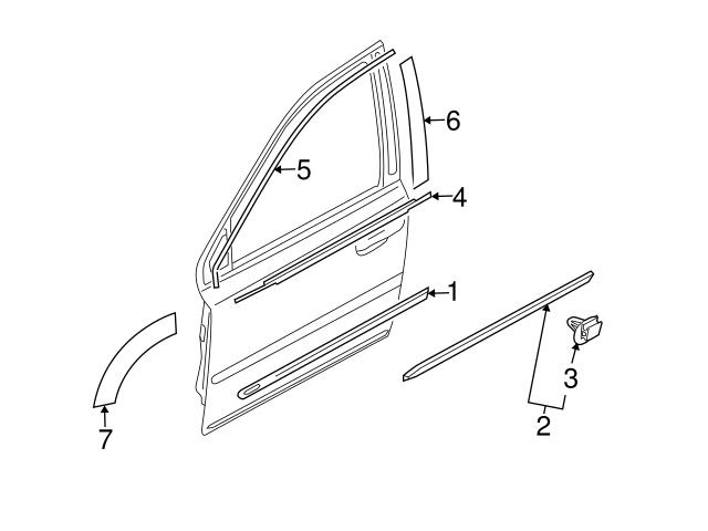 Genuine Volvo 30753850 Door Window Belt Weather Strip; Left - Volvo
