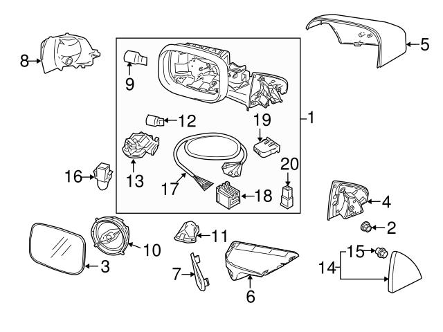 Genuine Volvo 30761122 Door Mirror Trim Ring; Right - Volvo