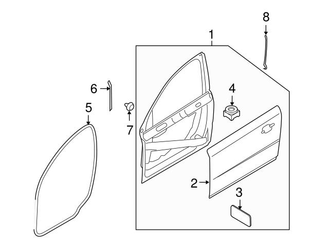 Genuine Volvo 30762361 Door Seal; Left - Volvo | 31300130