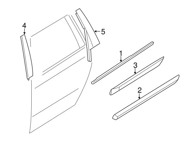 Genuine Volvo 30762373 Door Window Belt Weather Strip; Right - Volvo