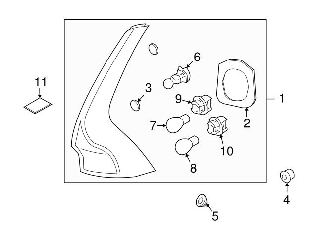 Genuine Volvo 30763163 Back Up Lamp Socket; Left Rear, Right Rear - Volvo