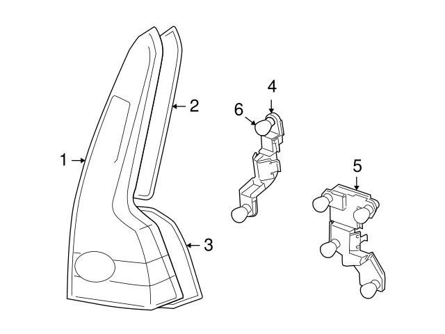 Genuine Volvo 30763511 Tail Light Assembly; Left - Volvo