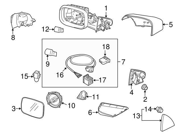 Genuine Volvo 30766263 Door Mirror Trim Ring; Left - Volvo