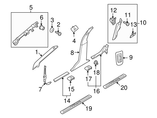 Genuine Volvo 30776516 Liftgate Trim Scuff Plate; Left Front, Right ...