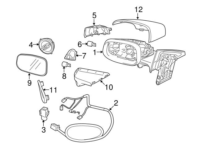 Genuine Volvo 30779733 Door Mirror Housing; Left - Volvo