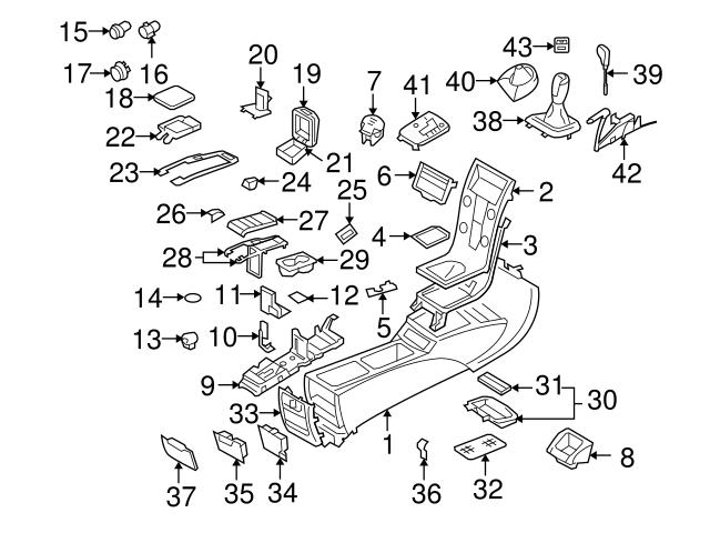 Genuine Volvo 30781105 Console Trim Panel; Front, Rear - Volvo