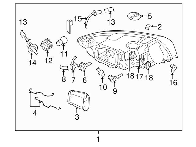 Genuine Volvo 30796941 Headlight Bulb Retainer; Left Rear, Right Rear ...