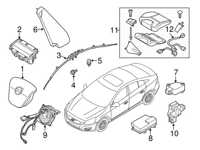 Genuine Volvo 30798032 Impact Sensor; Left, Right - Volvo