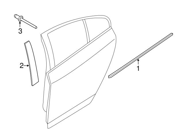Genuine Volvo 30799429 Door Belt Molding; Left - Volvo