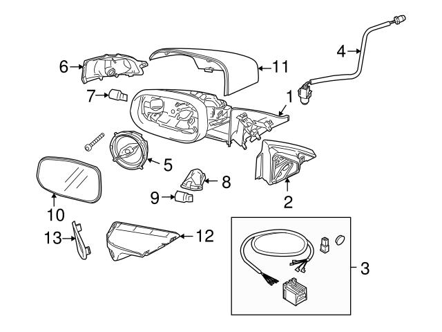 Genuine Volvo 30799945 Door Mirror Housing; Right - Volvo