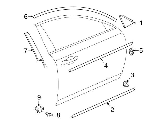 Genuine Volvo 31108889 Door Reveal Molding; Right | 31434996