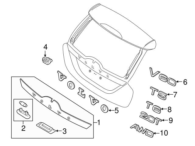Genuine Volvo VO-31213612, 31213612 Rear Emblem "VOLVO" - Volvo